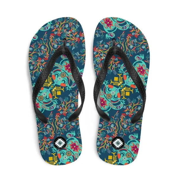 Chinese Folk Art Flip Flops | Globally Inspired Beach Sandals – The ...