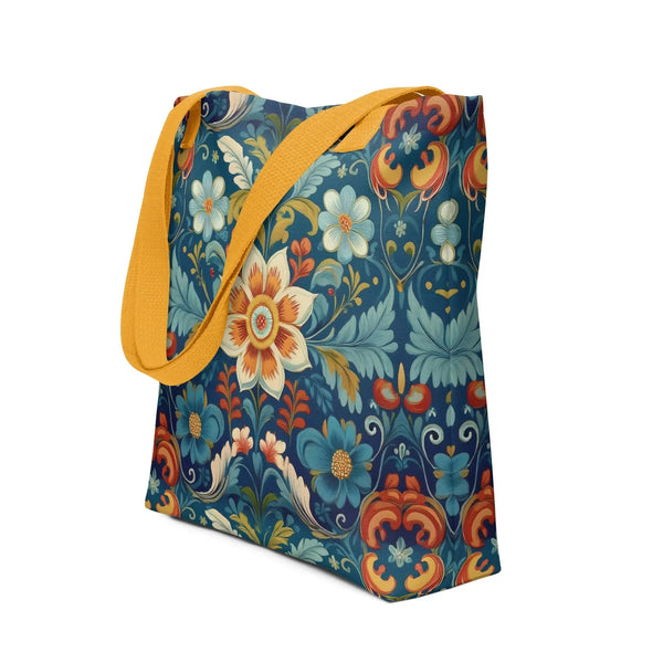 Norwegian Rosemaling Tote Bag | Globally Inspired Carryall Bag – The ...