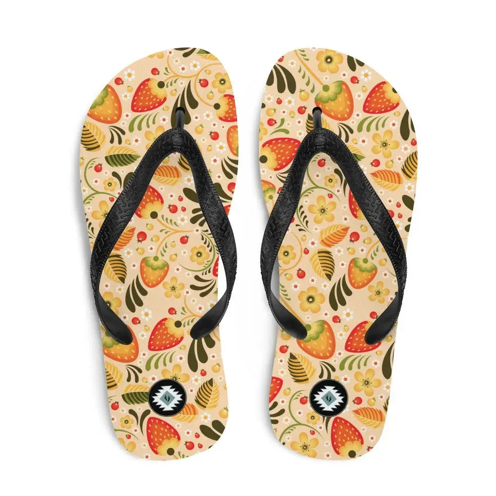 Russian Beige Khokhloma Flip Flops – The Global Wanderer