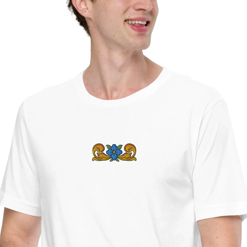Sicilian Tile Embroidered T-shirt – The Global Wanderer