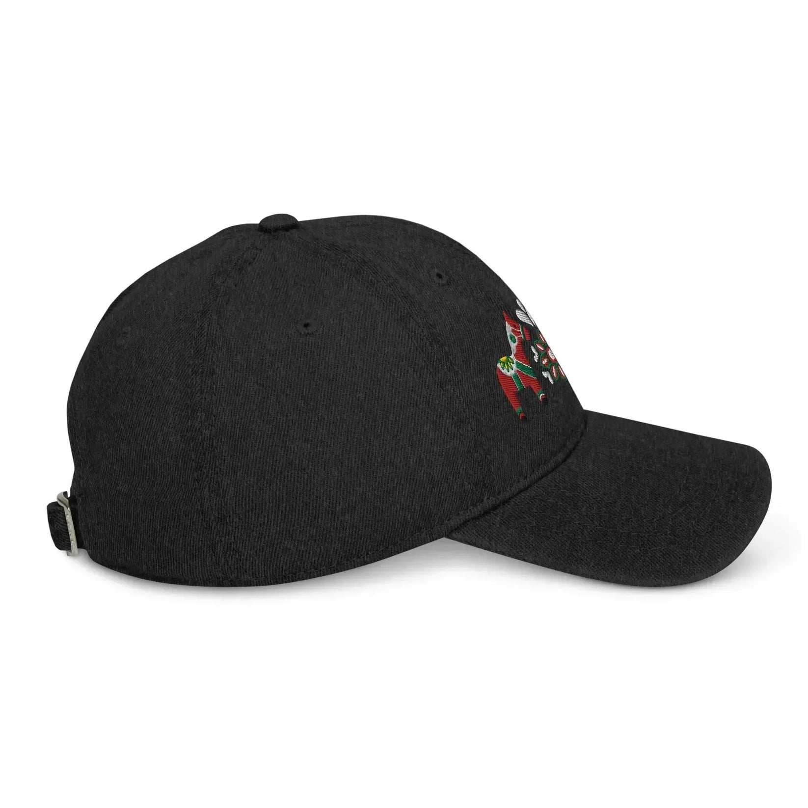 Swedish Dala Horse Embroidered Denim Dad Hat - Red – The Global Wanderer