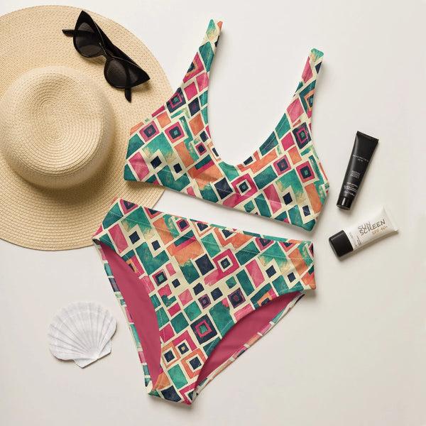 Turkish Kilim Recycled High-Waisted Bikini | Globally Inspired – The ...